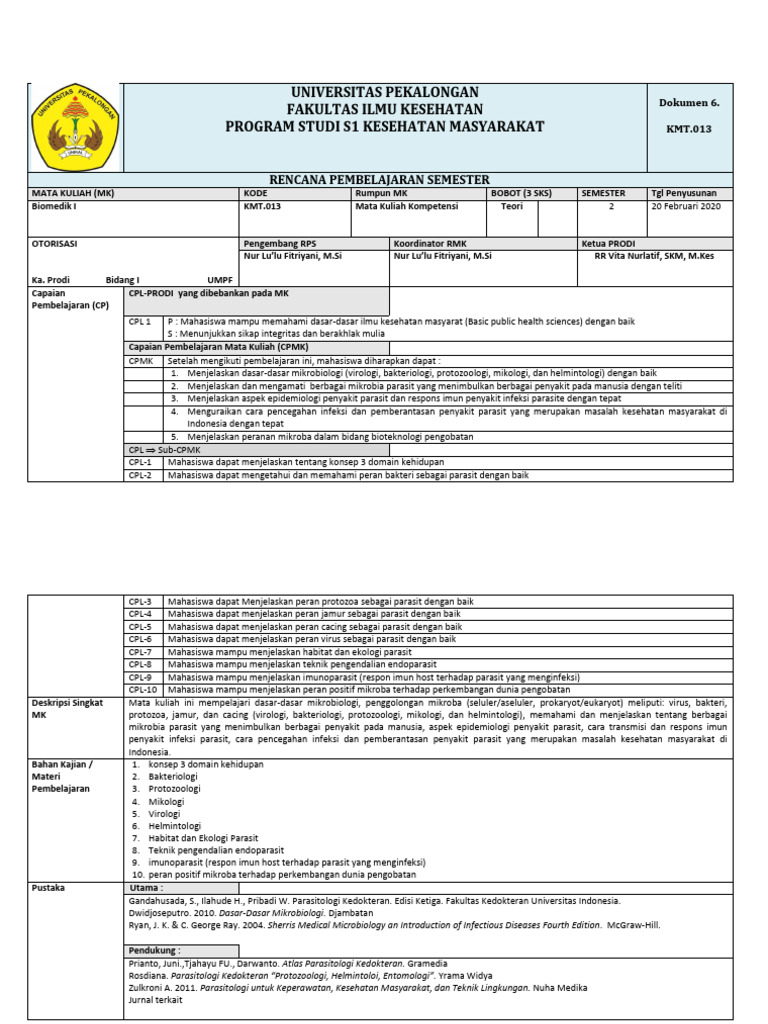 RPS Biomedik I 2021 | PDF