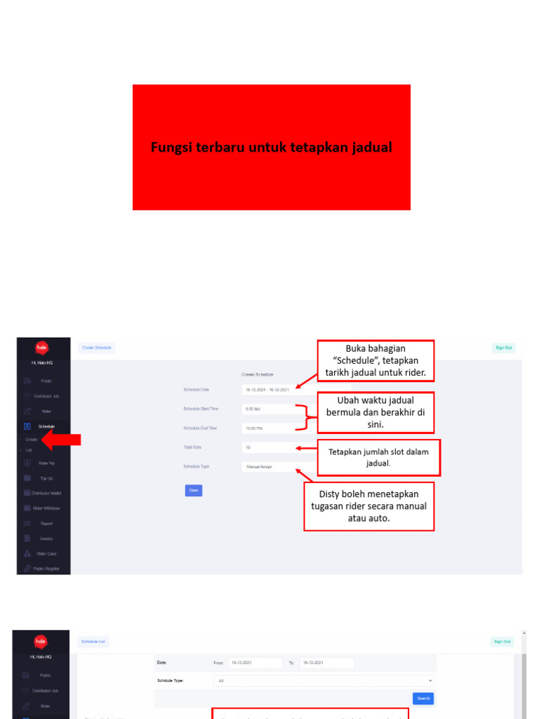Cara Set Rider Schedule Edited | PDF