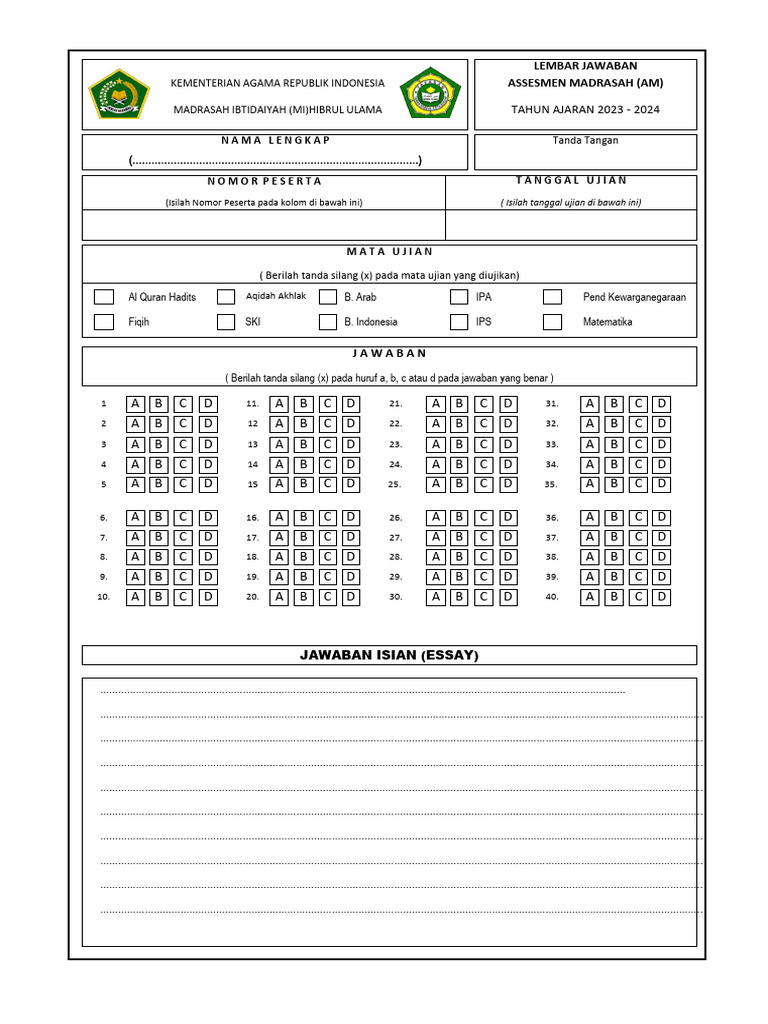 Ljk Am Hibrul Ulama 2024 | PDF