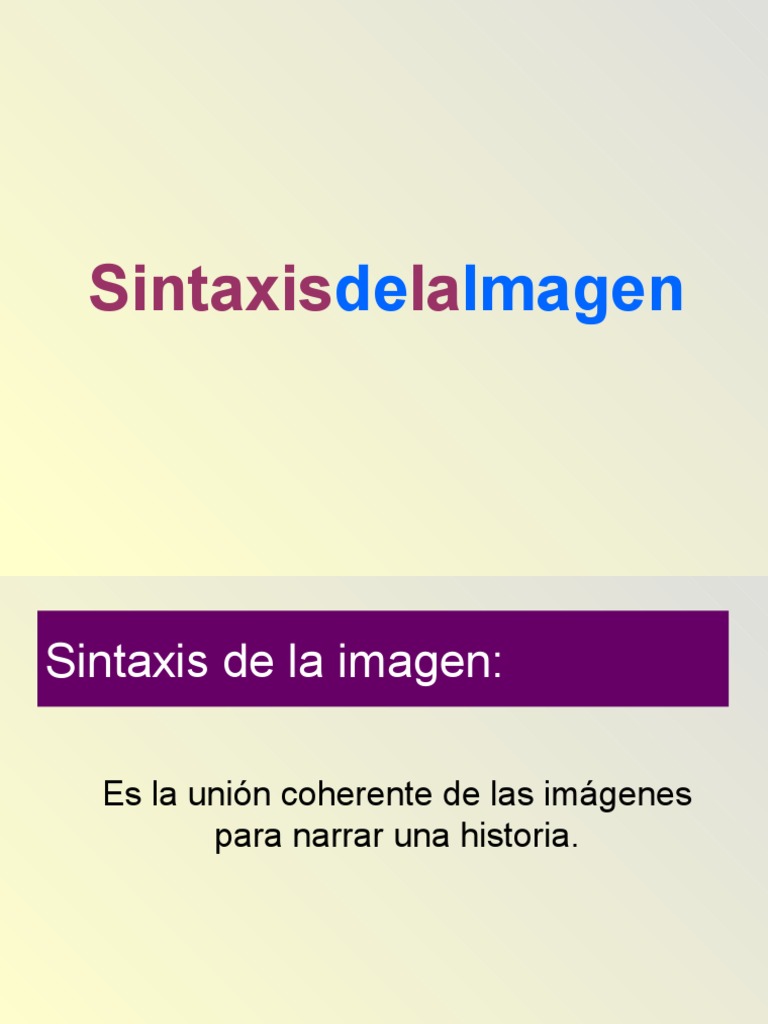 Clase Sintaxis de La Imagen | PDF