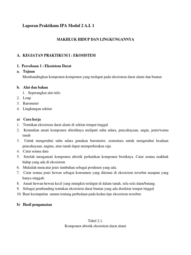 Laporan Praktikum IPA Modul 2 | PDF