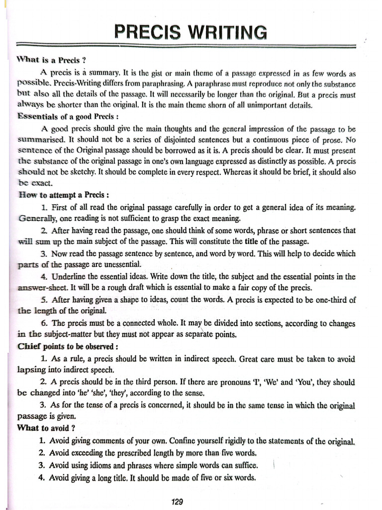 Precis Writing | PDF