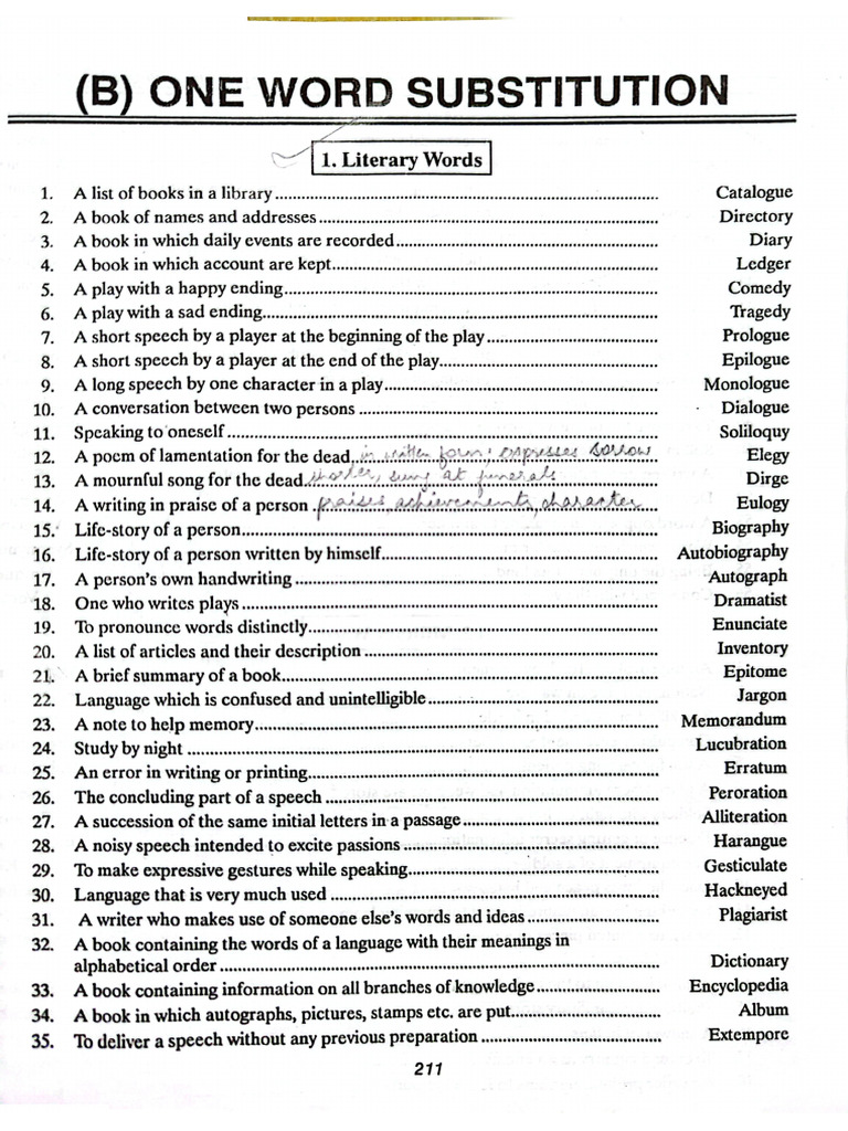BA6 One-Word Substitution | PDF