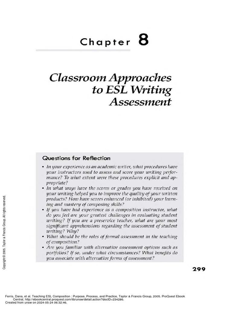 Teaching ESL Composition Purpose Process and Pract... - (8 Classroom ...