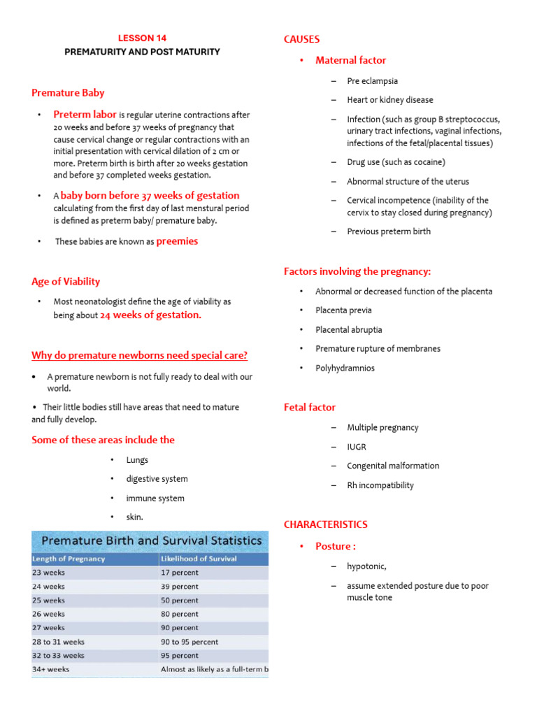 Post-Maturity in Infants: Causes & Care | PDF | Preterm Birth | Pregnancy