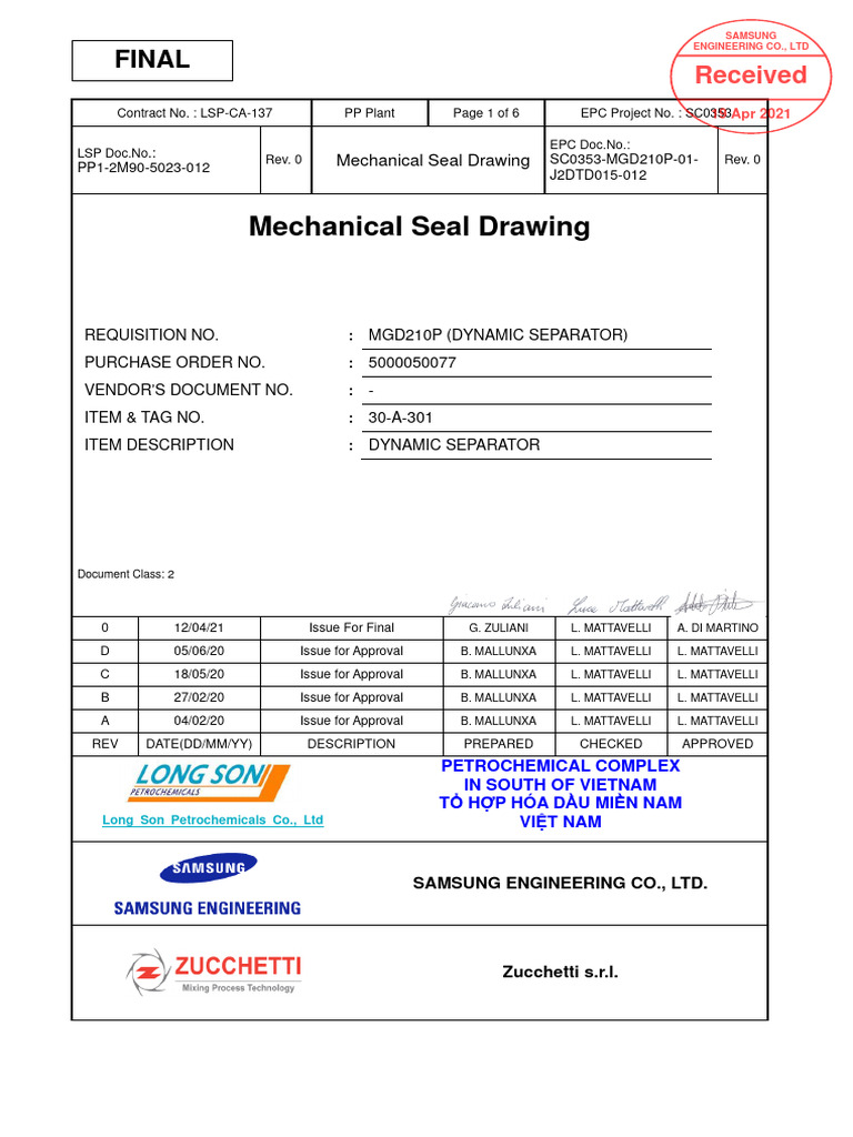 PP1-2M90-5023-012 - 0 - Mechanical Seal DWG | PDF | Packaging And ...