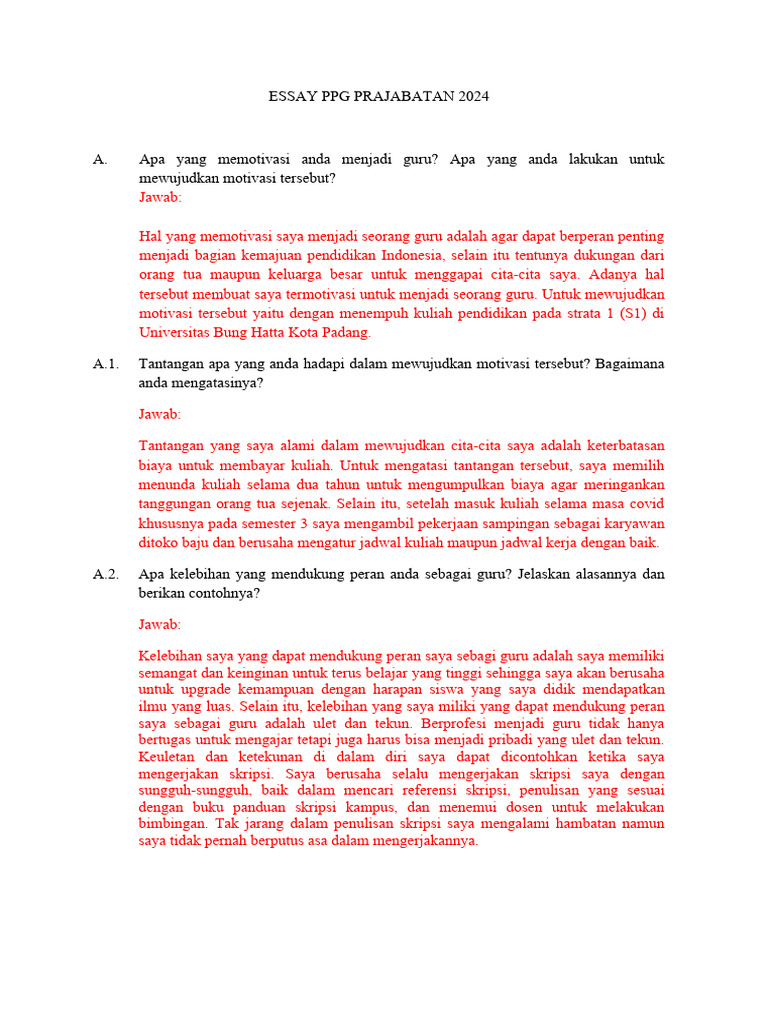 ESSAY PPG PRAJABATAN 2024 Vi | PDF
