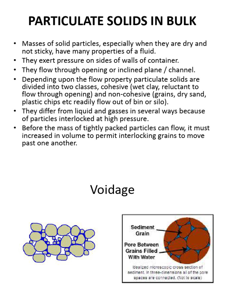 Storage of Solids Slides Mixing in Lecture 1 | PDF | Porosity | Density