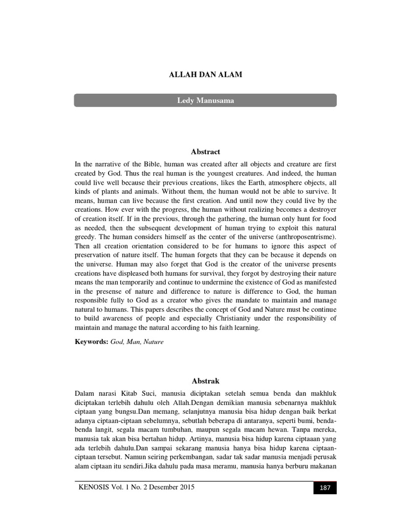 Allah Dan Alam | PDF