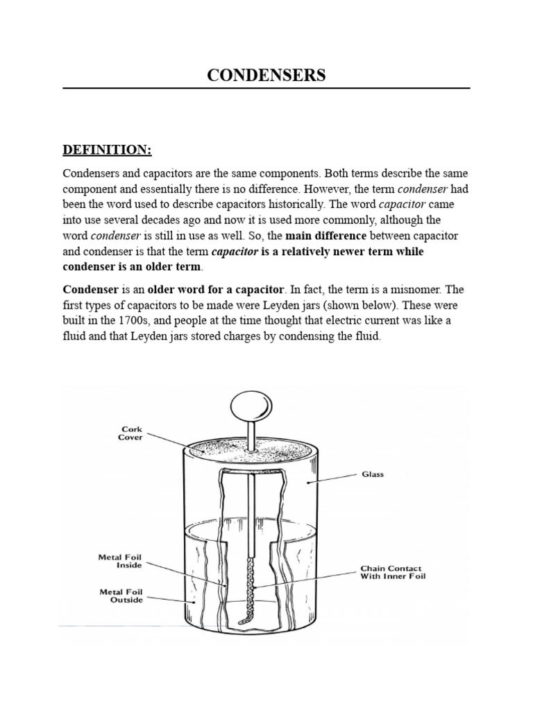 CONDENSERS | PDF | Capacitor | Direct Current