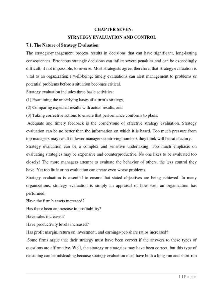 Strategy Evaluation Essentials Pdf Strategic Management Investing