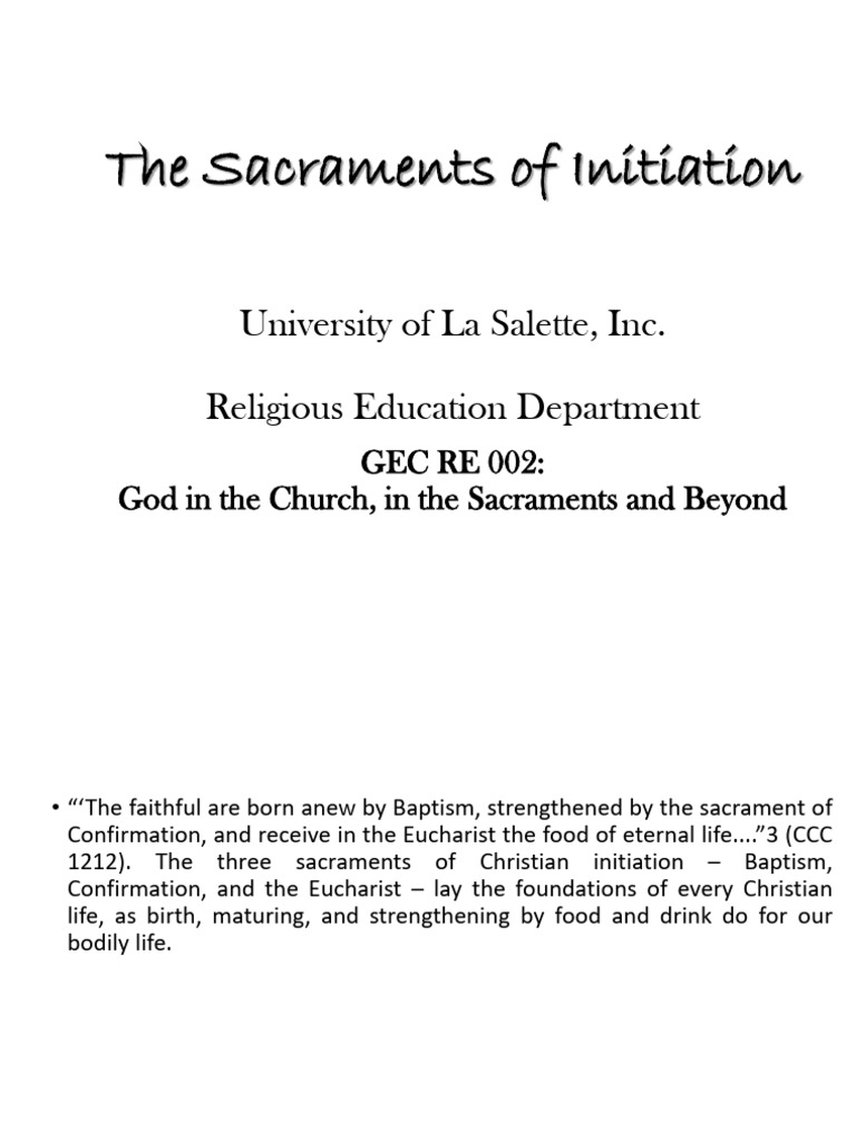 The Seven Sacraments Lecture 2 | PDF | Confirmation | Eucharist