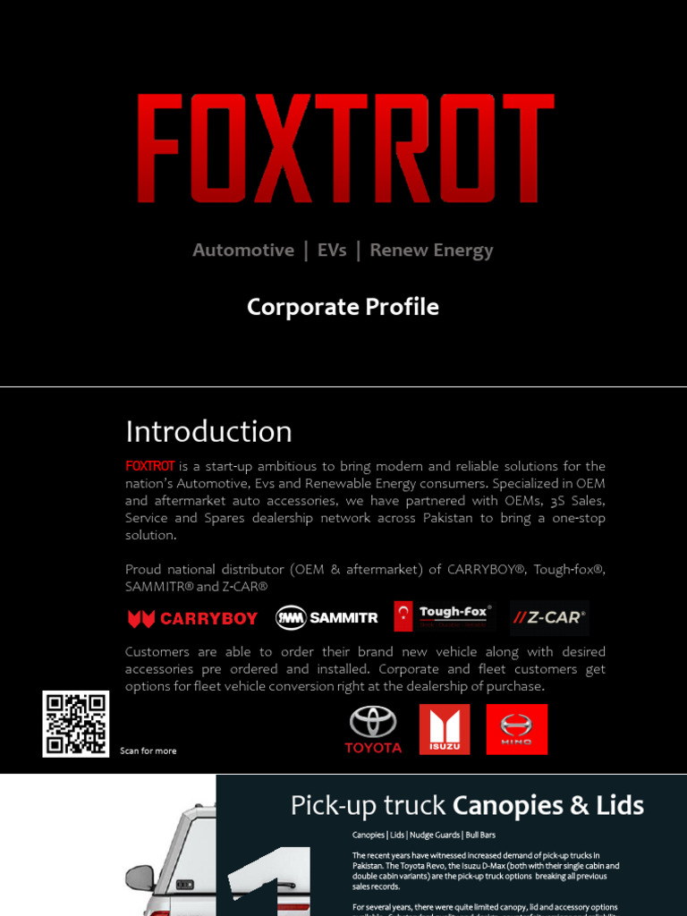 FOXTROT Pakistan Company Profile | PDF | Truck | Electric Vehicle