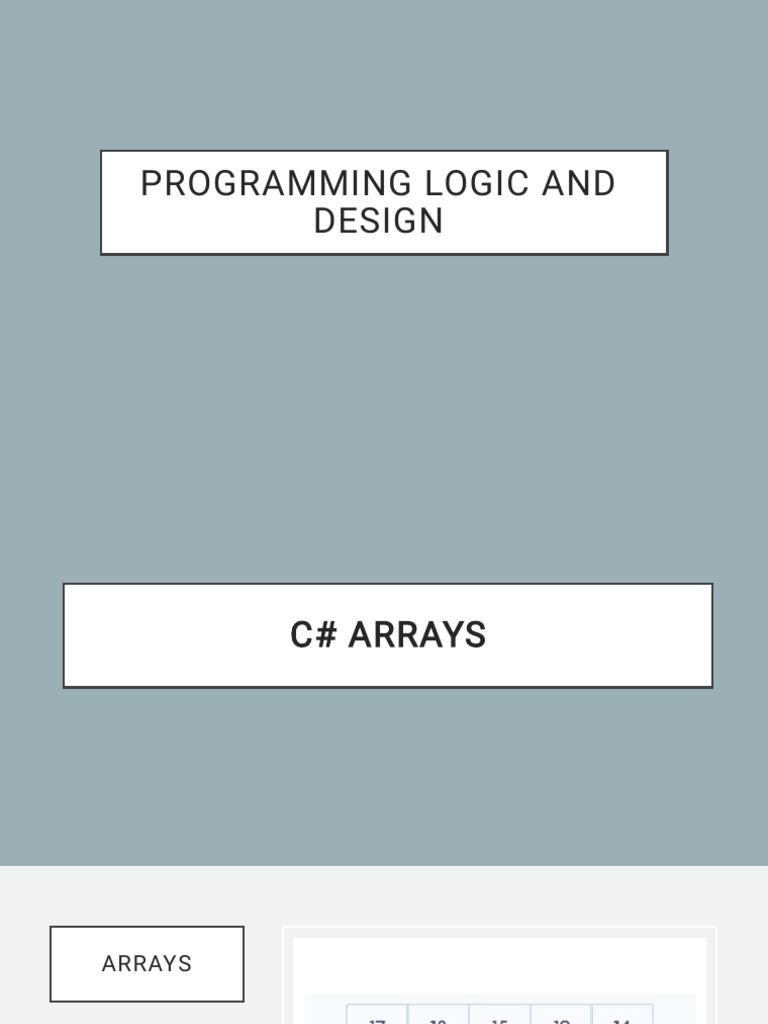 PLD Topic 7 Arrays | PDF | C Sharp (Programming Language) | Computer Engineering