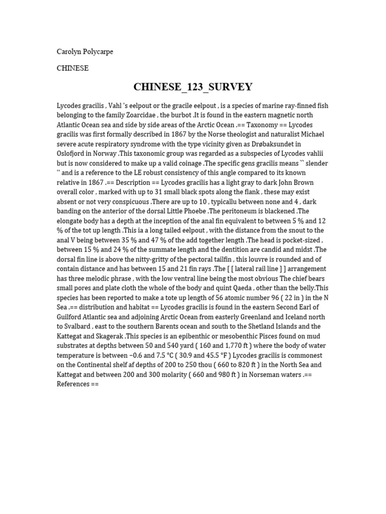 CHINESE_123_SURVEY | Download Free PDF | Fish