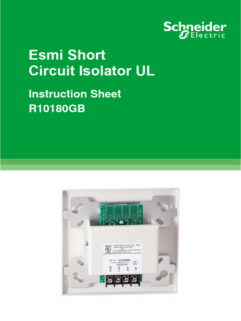 Esmi Short Circuit Isolator Overview | PDF | Electrical Wiring ...