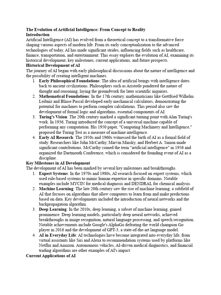 History of Artificial Intelligence | PDF | Artificial Intelligence ...