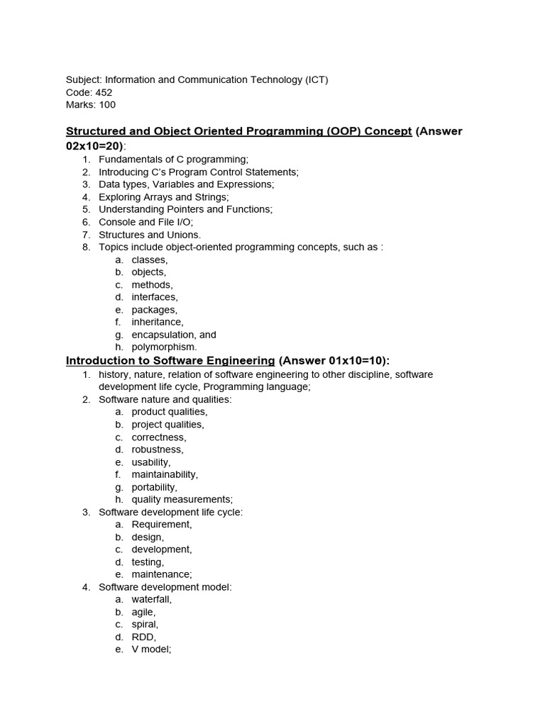 NTRCA ICT College Syllabus | PDF | Internet Protocol Suite | Computer ...