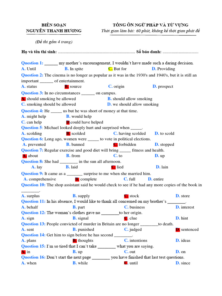 (Cô Hương Fiona) T NG Ôn NG Pháp Và T V NG | PDF