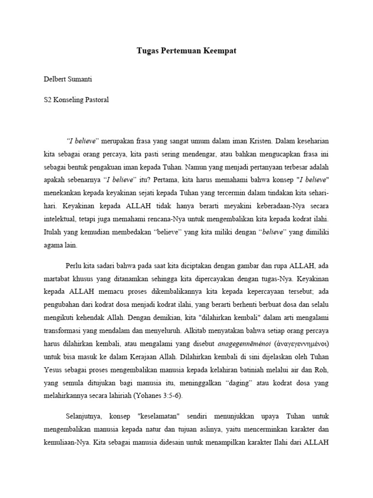 Rangkuman IV Pertemuan Kuliah Pendidikan Dasar Suara Kebenaran Injil ...