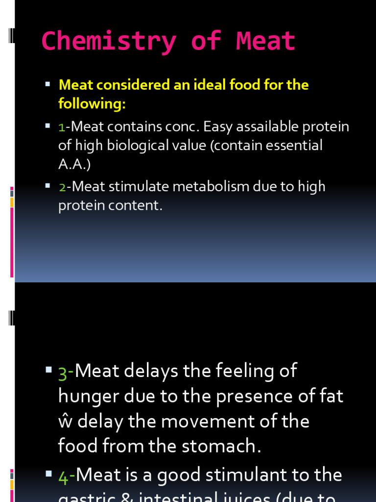 Chemistry of Meat | PDF | Fat | Meat