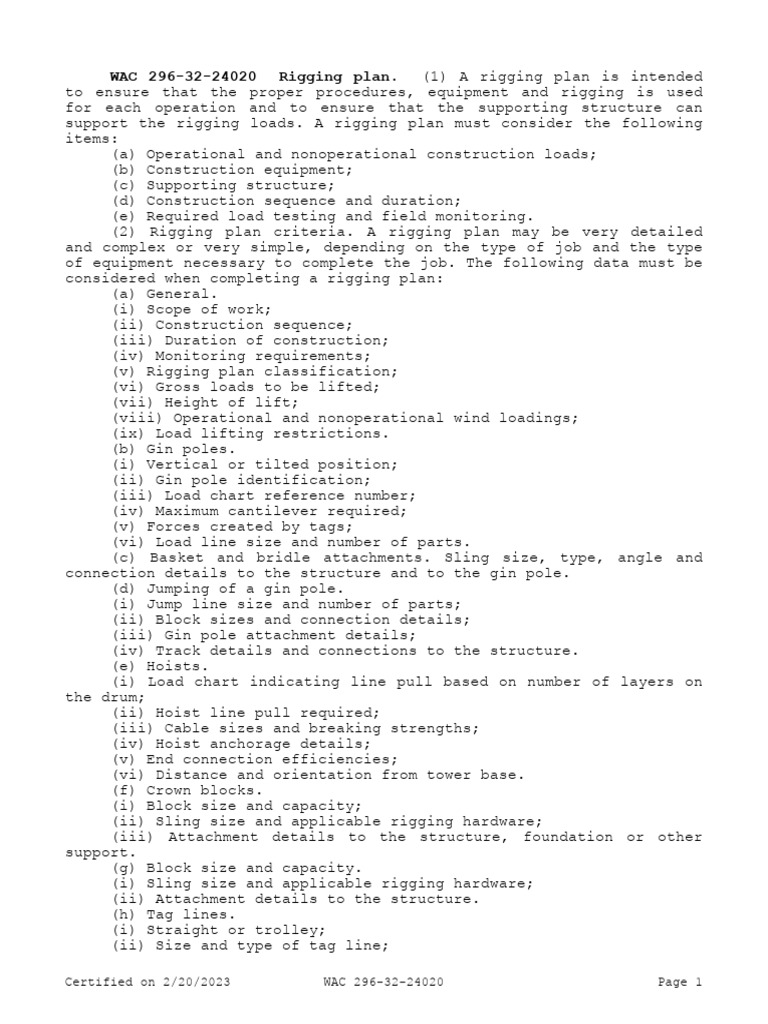 Rigging Plan | Download Free PDF | Crane (Machine)