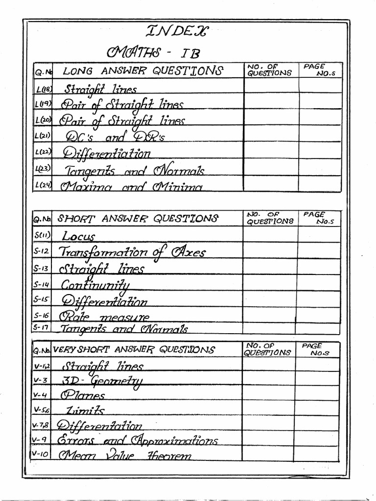 JR Maths 1B Notes | PDF