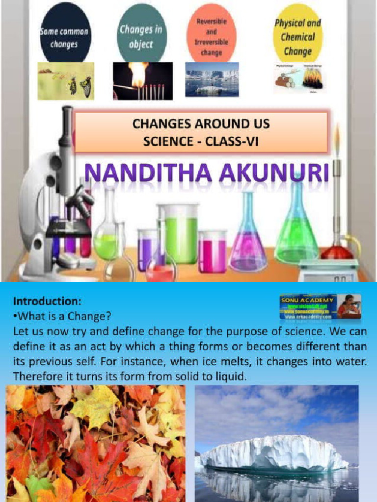 NandithaAkunuri Changes Around Us Science Class Vi | PDF