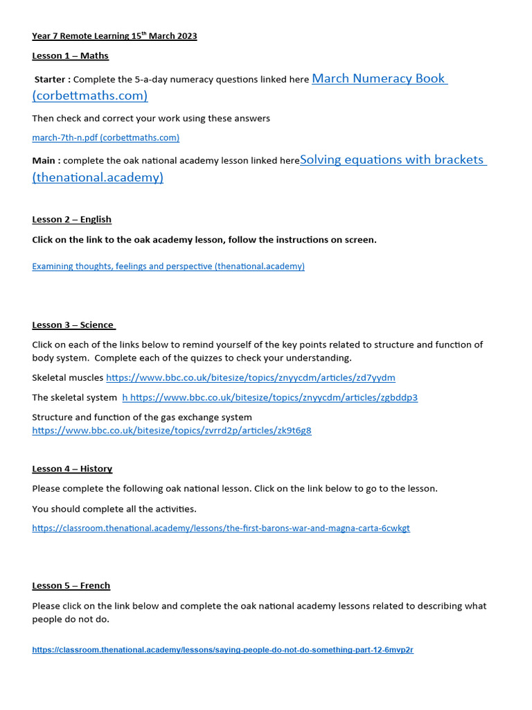 Year 7 Remote Learning Guide | PDF | Physical Sciences | Chemistry