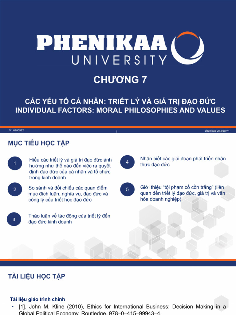 FBE703165 - DDKD Trong Moi Truong Toan Cau - 7 - Triet Ly Va Gia Tri Dao Duc | PDF