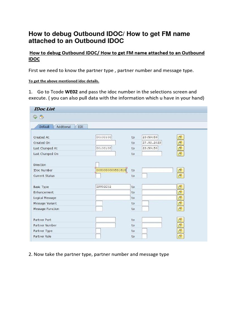 How to debug Outbound IDOC | PDF