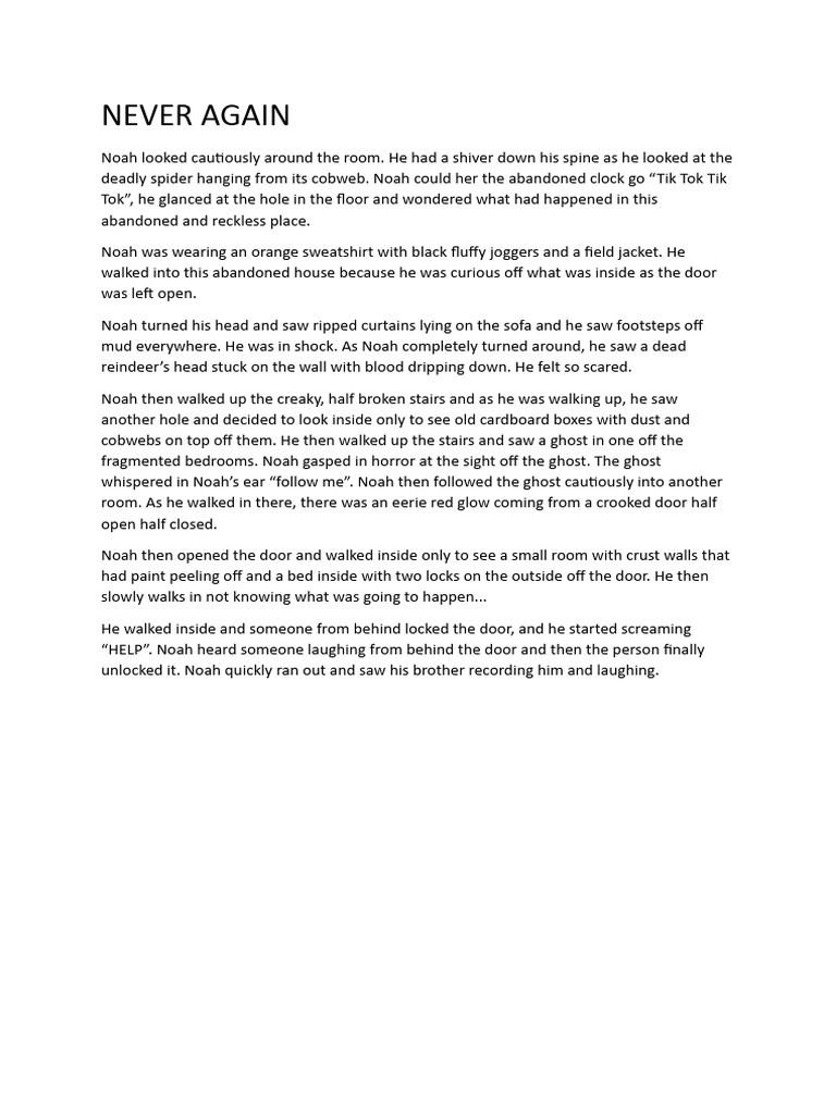 Short Story Homework About Haunted House | PDF