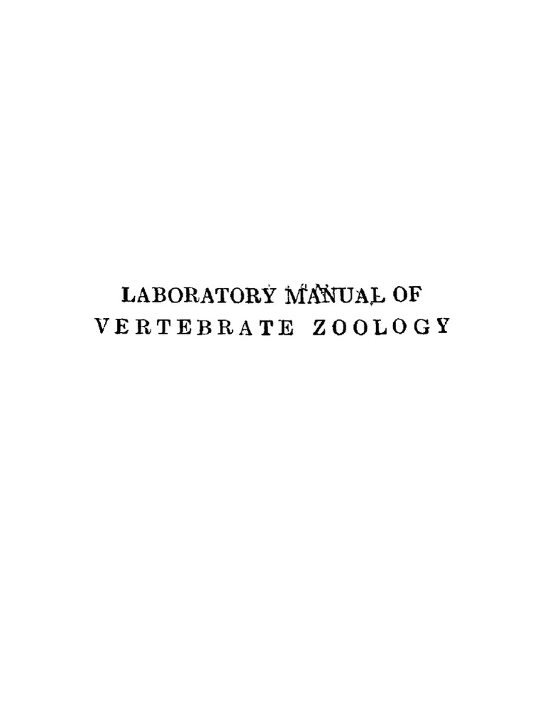 LABORATORY MNNuAL OF VERTEBRATE ZOOLOGY - KrishiKosh (PDFDrive) | PDF ...