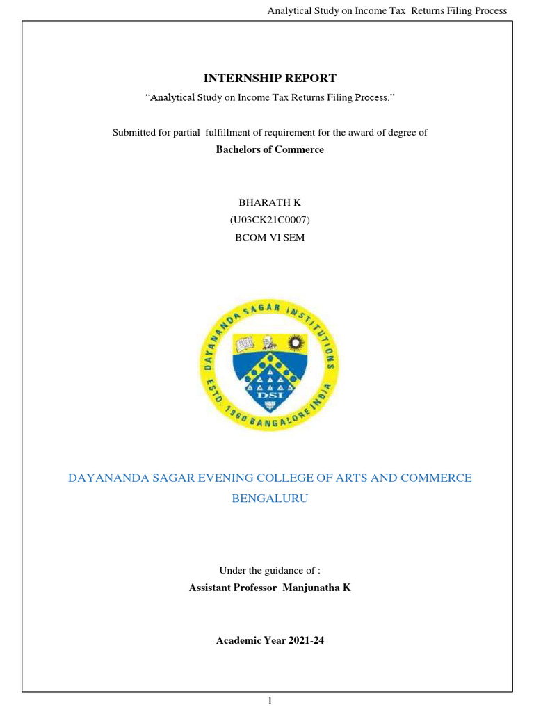 Bharath K Internship Report-Final and Final and Final | PDF | Debits And Credits | Taxes