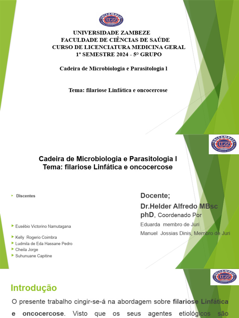 Filariose Linfática e Oncocercose: Estudo Detalhado | PDF | Doenças e ...