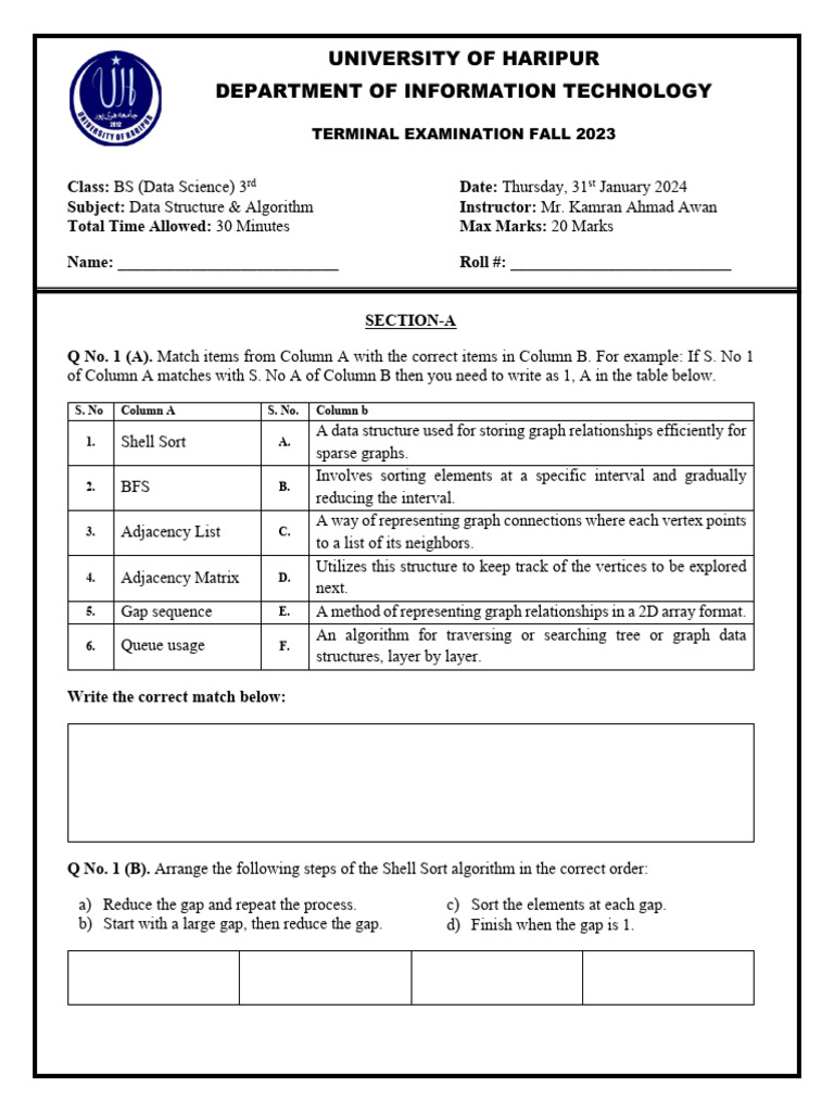 50 BSDS Objective Data Structure | PDF | Computational Complexity Theory | Graph Theory