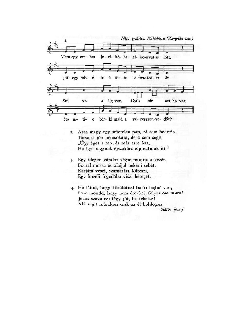 Ment Egy Ember Jerikóba (Ének Kotta) | PDF