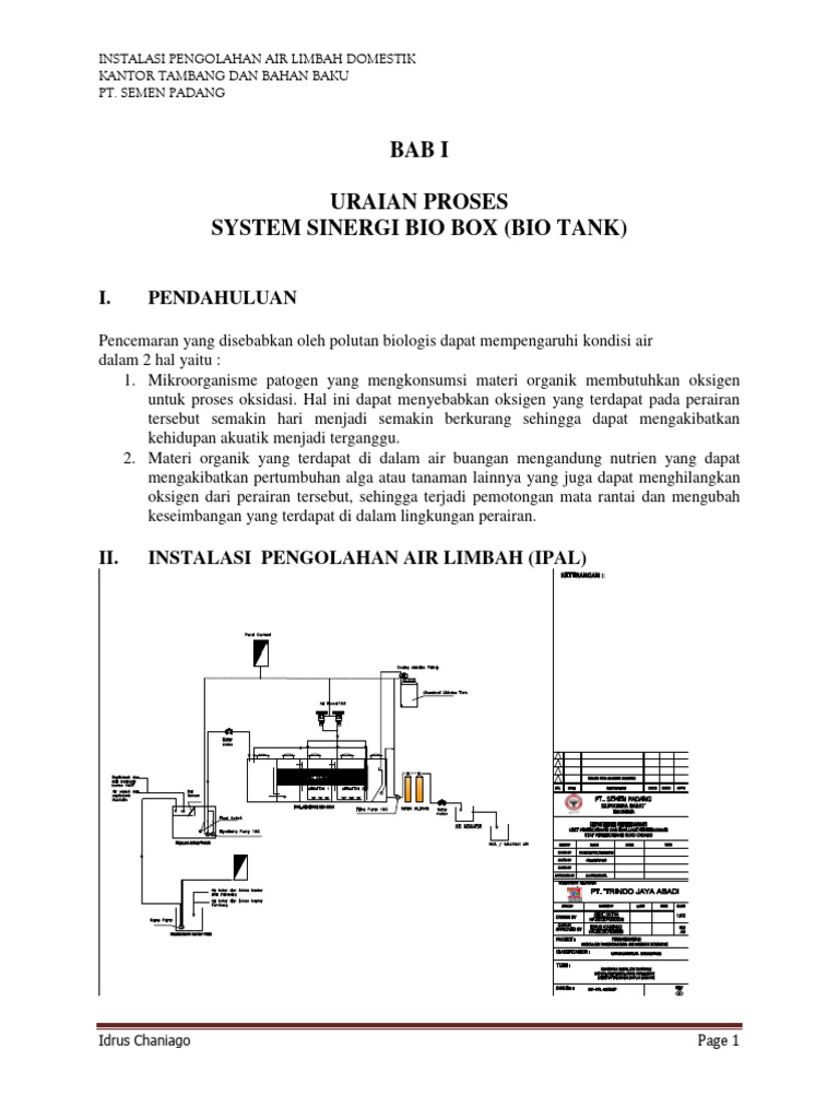 Manual Book IPAL Domestik Tambang | PDF
