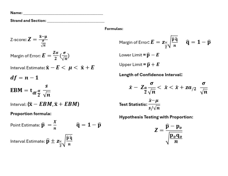SP Formula 4Q | PDF | Statistical Analysis | Teaching Mathematics