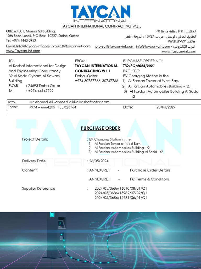 TAYCAN PO - AL FARDAN - aAL KASHAF CONCULTANTS | PDF