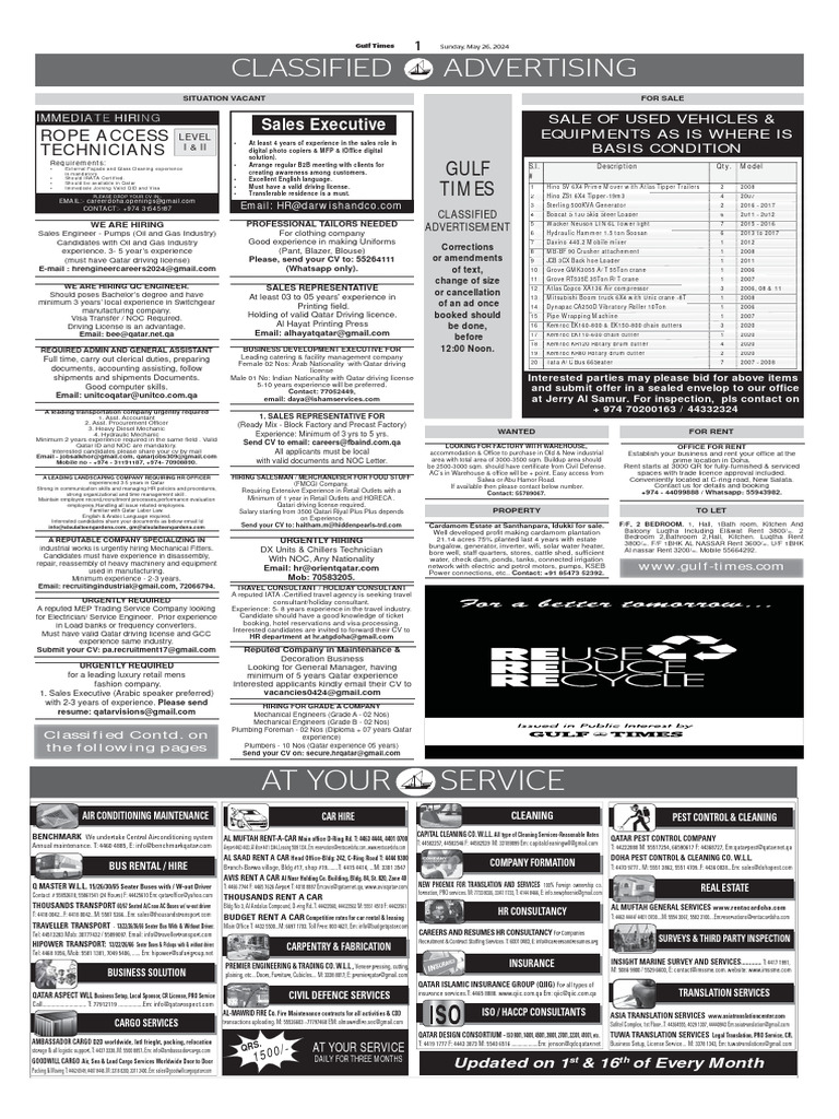 Classified 20240526 1 | PDF | Car Rental | Qatar