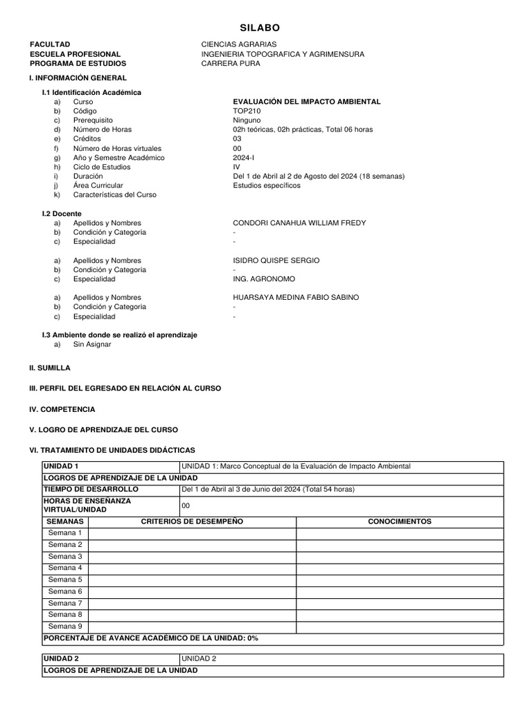 Silabo | PDF | Evaluación | Enseñando