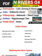 River Map of India - River System in India - Himalayan Rivers ...