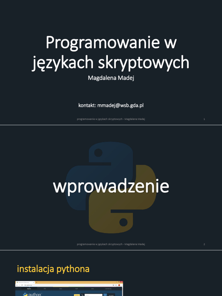 Programowanie W Językach Skryptowych | PDF