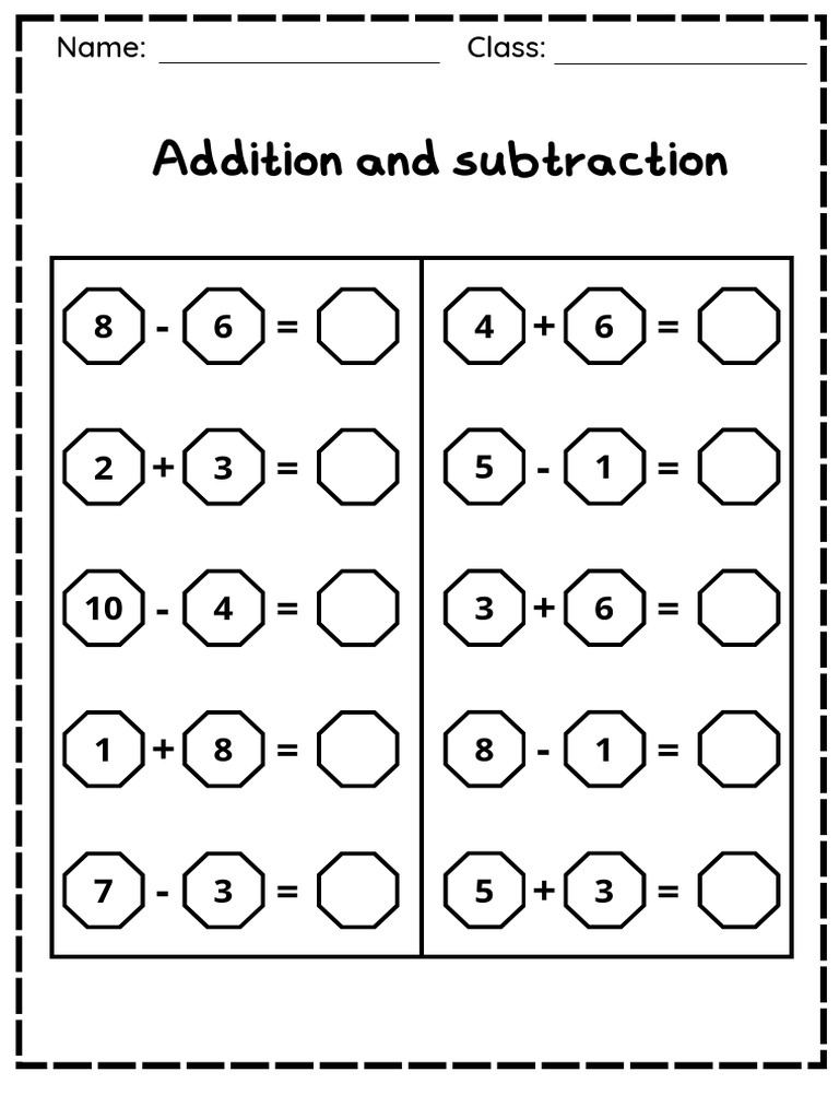 Addition and Subtraction Practice Sheets | PDF | Teaching Methods ...