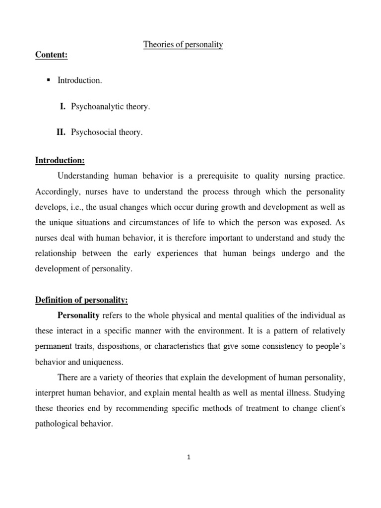 Theory of Personality | PDF | Id | Psychoanalysis