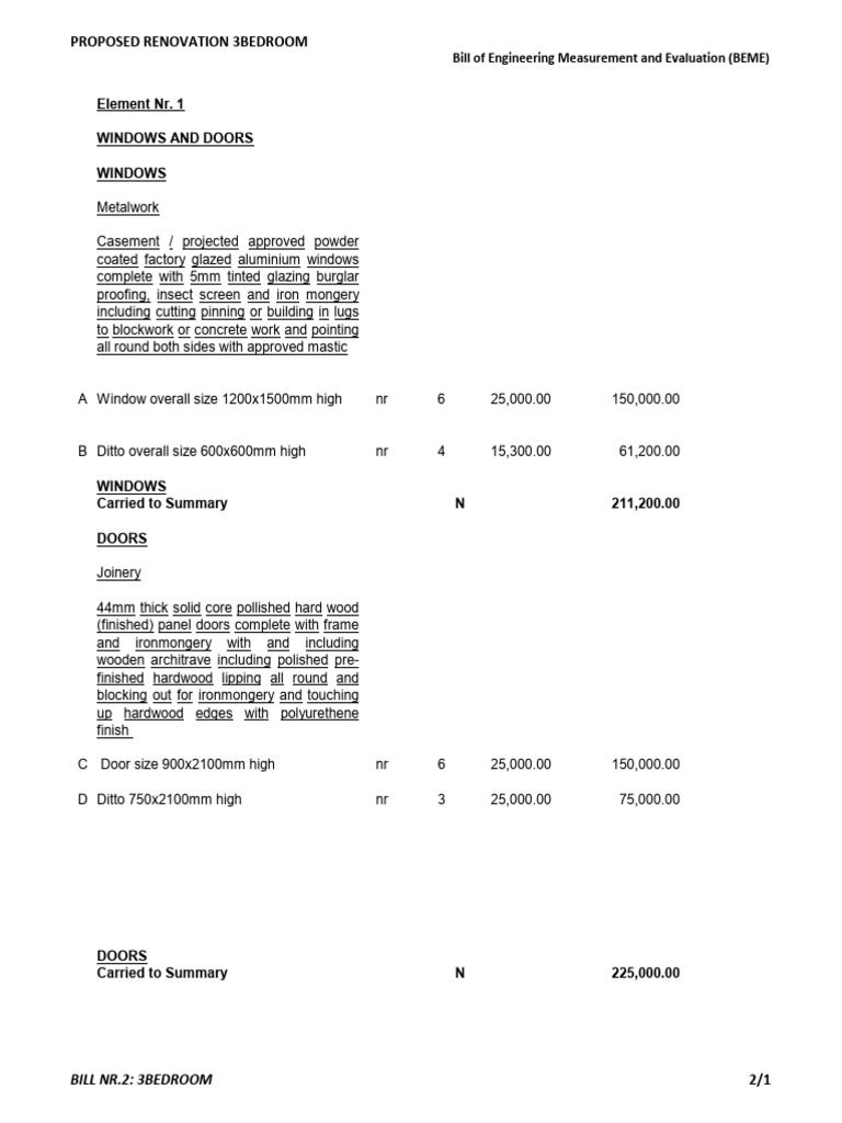 Proposed Renovation 3bedroom | PDF | Flooring | Building Engineering