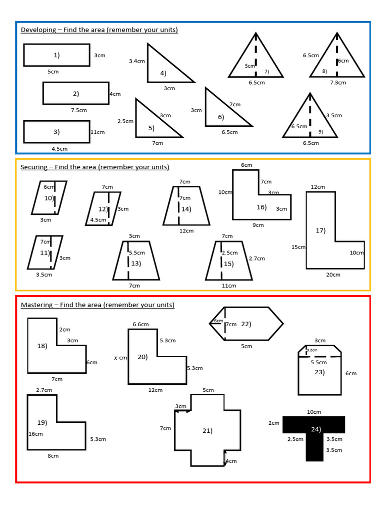 Area of 2D and Compound Shapes | PDF