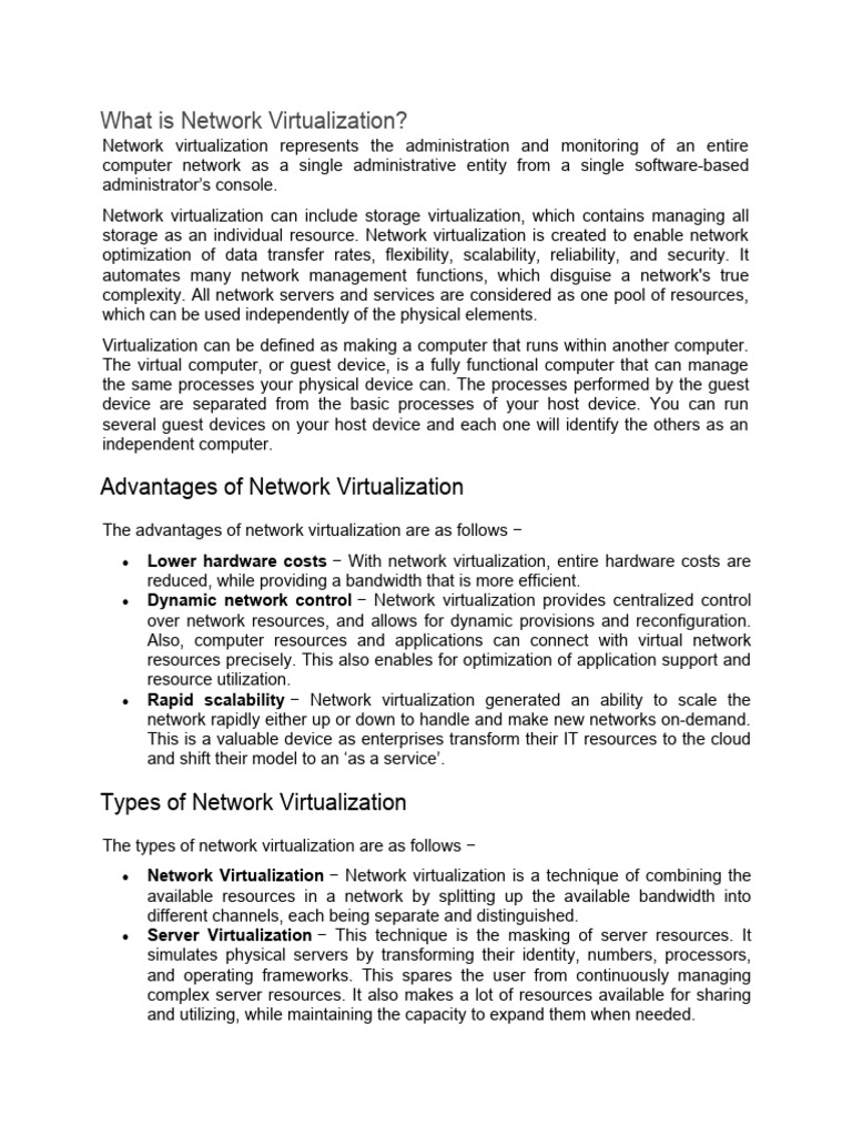 What Is Network Virtualization | PDF | Computer Network | Internet Protocols