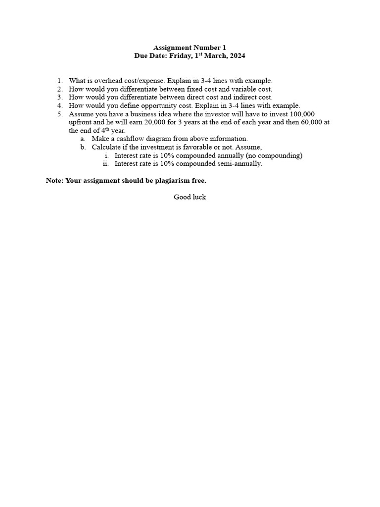 Assignment Number 1 Pdf 